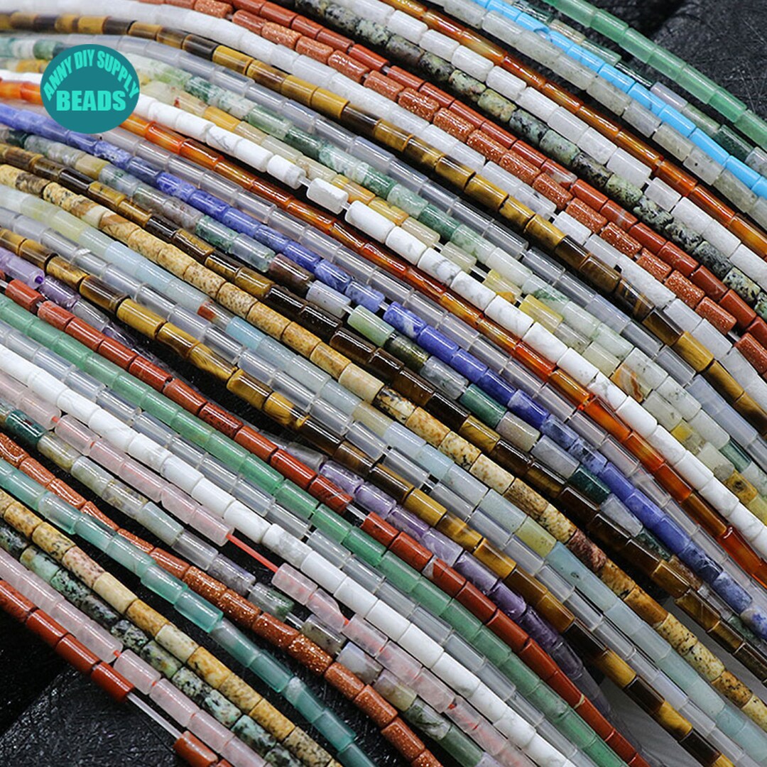 2x4mm Gemstone Tube Beads,tiny Tube Beads,gemstone Beads,small Tube ...