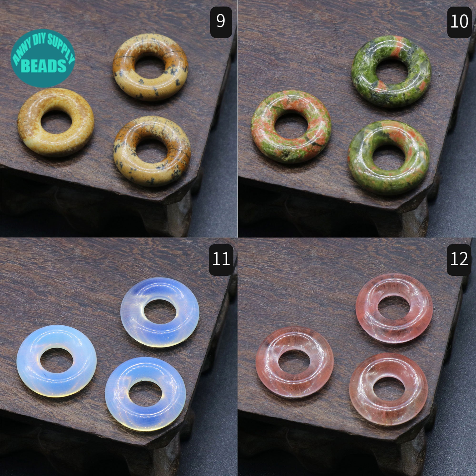 20mm Donut BeadsNatural gemstone BeadsGemstone Donut | Etsy