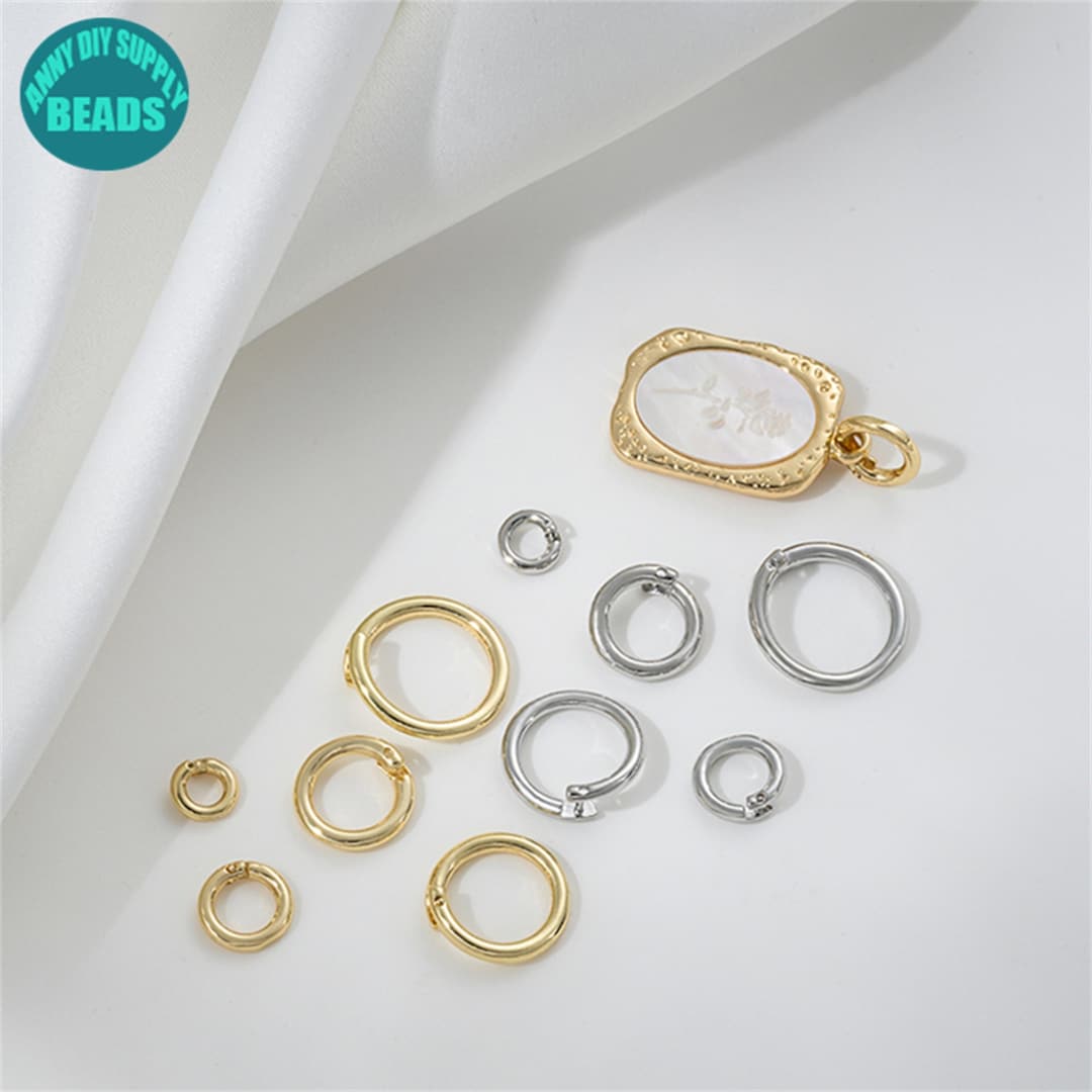6/8/10/12/14mm 14k Gold Plated Brass Thick Open Rings,thick Jump Rings ...