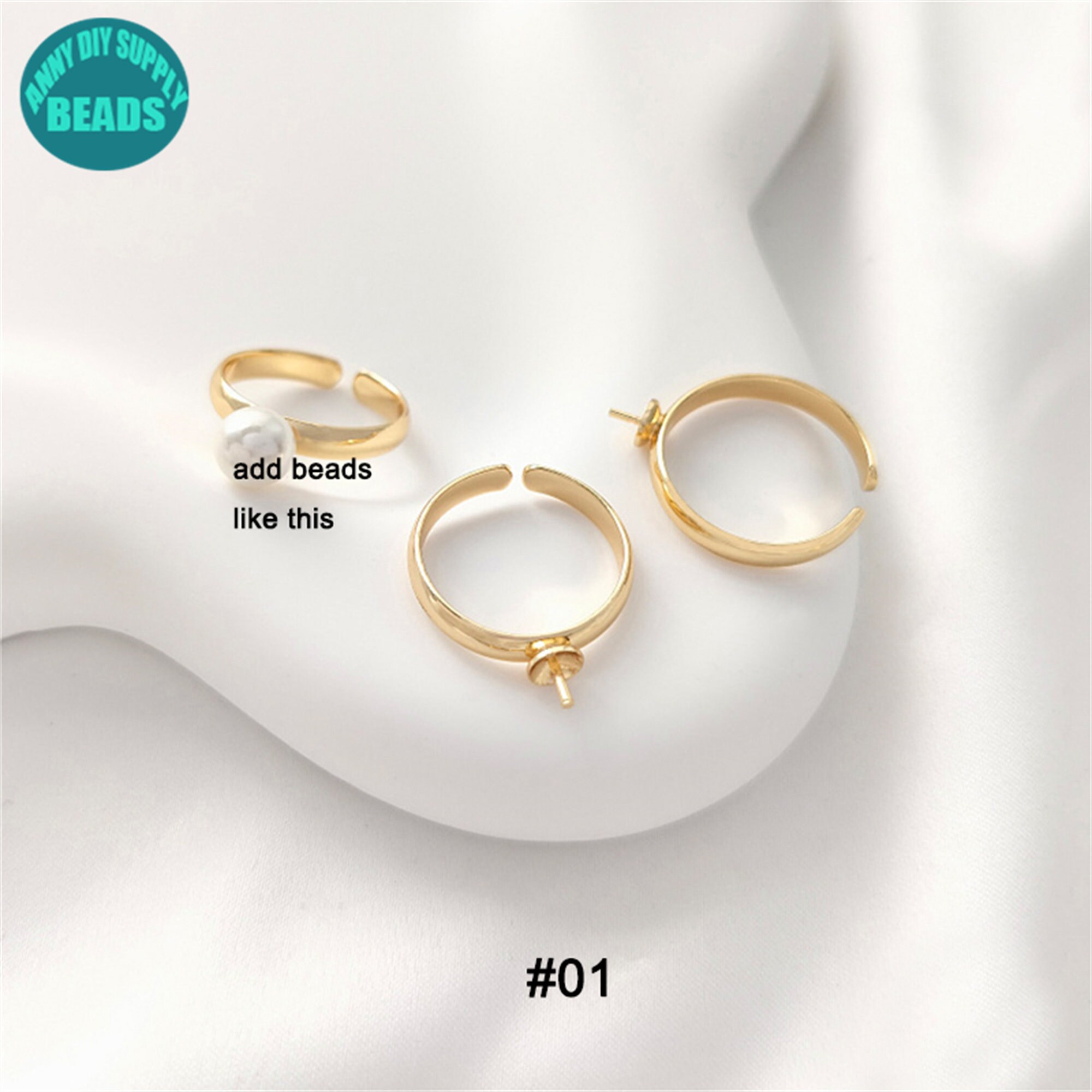 14K Gold Plated Brass Rings,finger Ring Support,ring Support With Peg ...