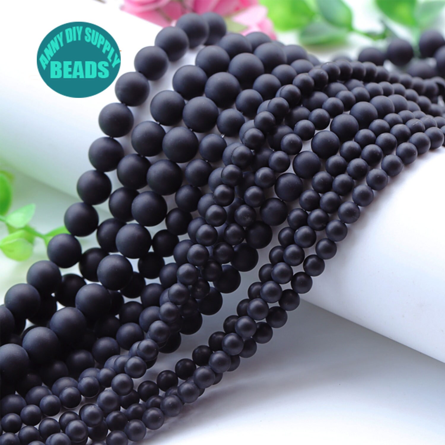 Natural Matte Black Onyx Beads,matt Black Agate Beads,4/6/8/10/12/14mm ...