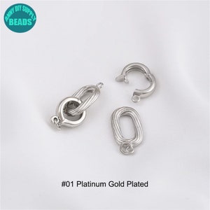 14K Real Gold Plated Brass Pearl Clasp,oval Clasp,twisted Clasp,pearl ...