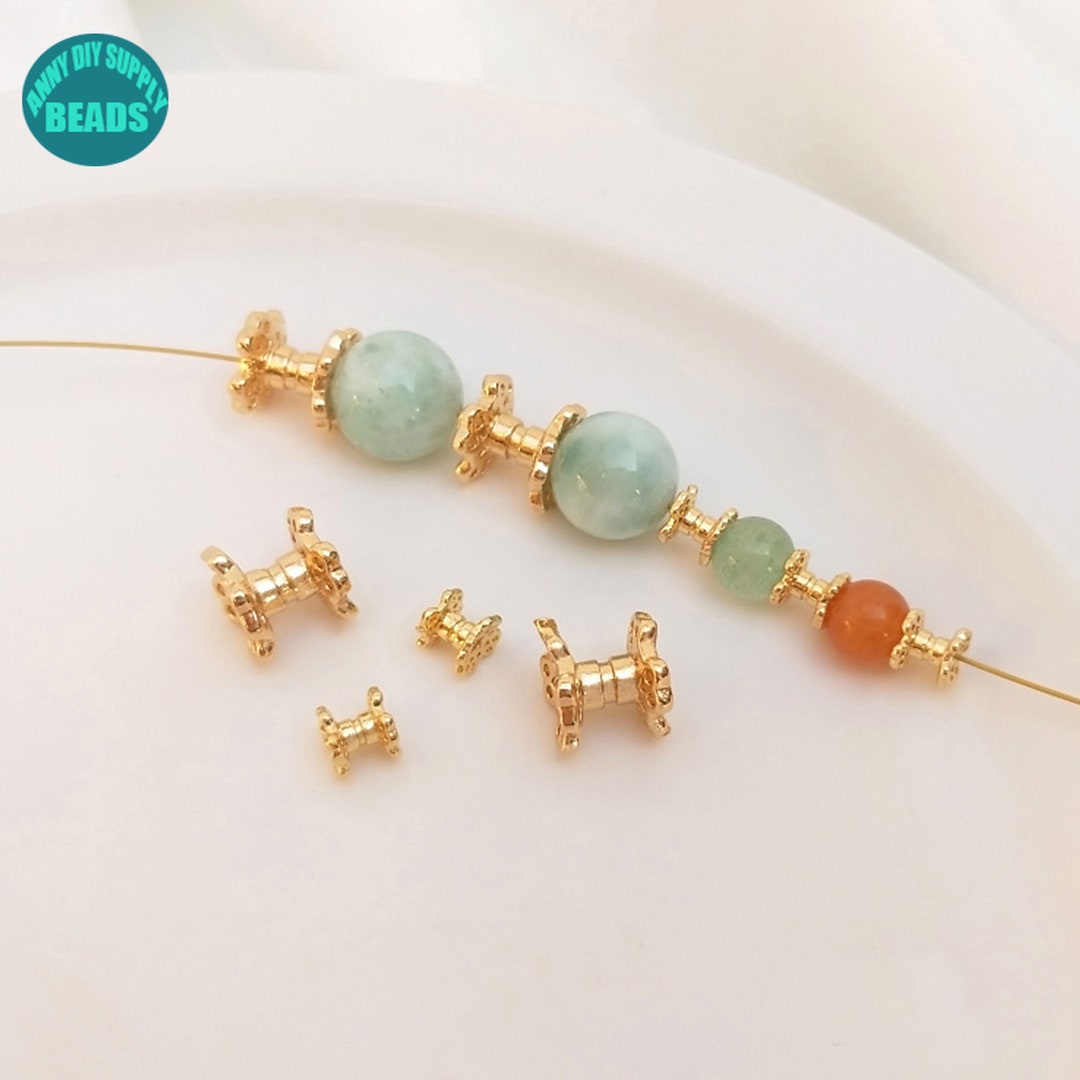 14K Real Gold Plated Brass Bead Caps,double Flower Bead Caps,gold Bead ...