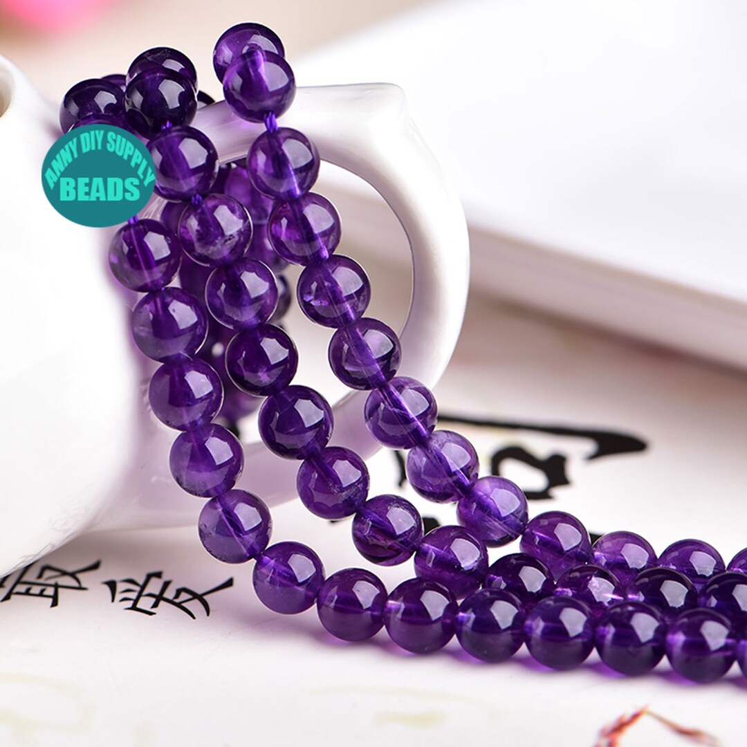 4/6/8/10/12mm 5A Grade Natural Uruguay Amethyst Beads,smooth Round ...