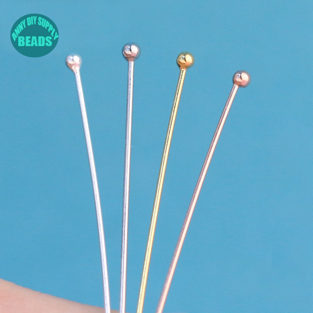 10PCS Sterling Silver Ball Head Pins: DIY Jewelry Making Supply (15 ...