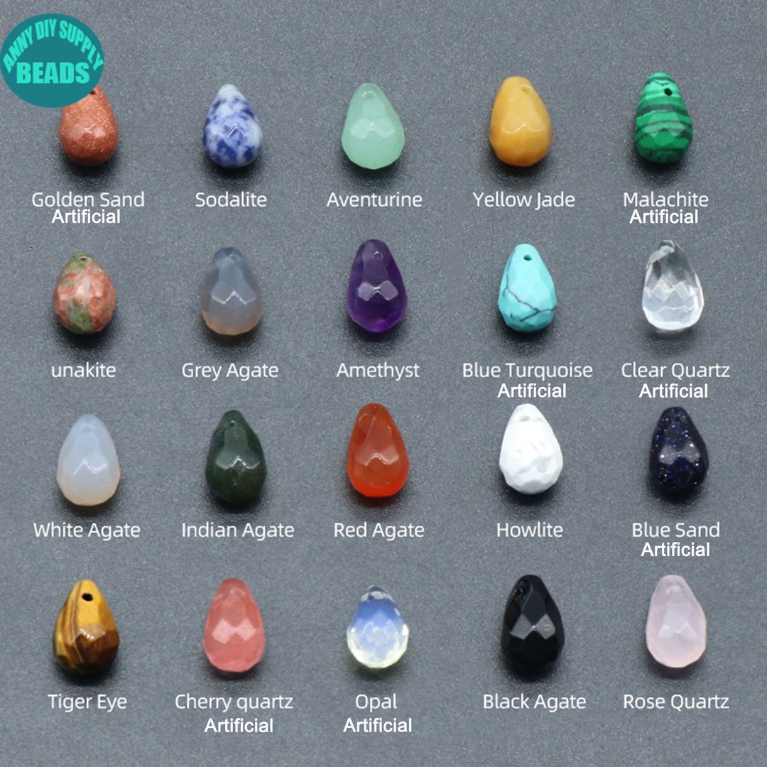 Natural Gemstone Drop Pendant,diamond Pendant,crystal Pendant,8x12mm - Etsy