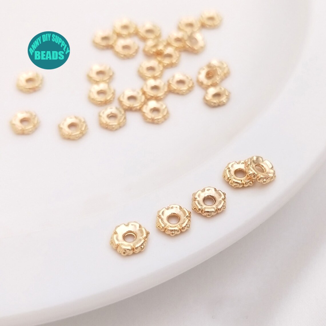 5mm 10/50/100pcs 14K Gold Plated Rondelle Beadsgold Plated - Etsy