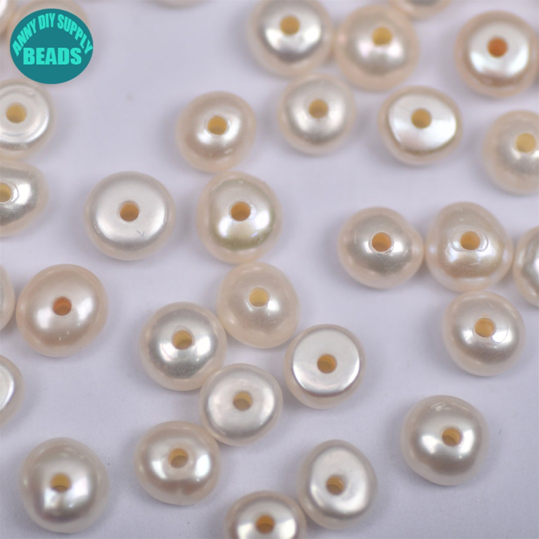 7mm Large Hole Pearls,1.5mm Hole Pearl Beads,rondelle Pearls,rondelle ...
