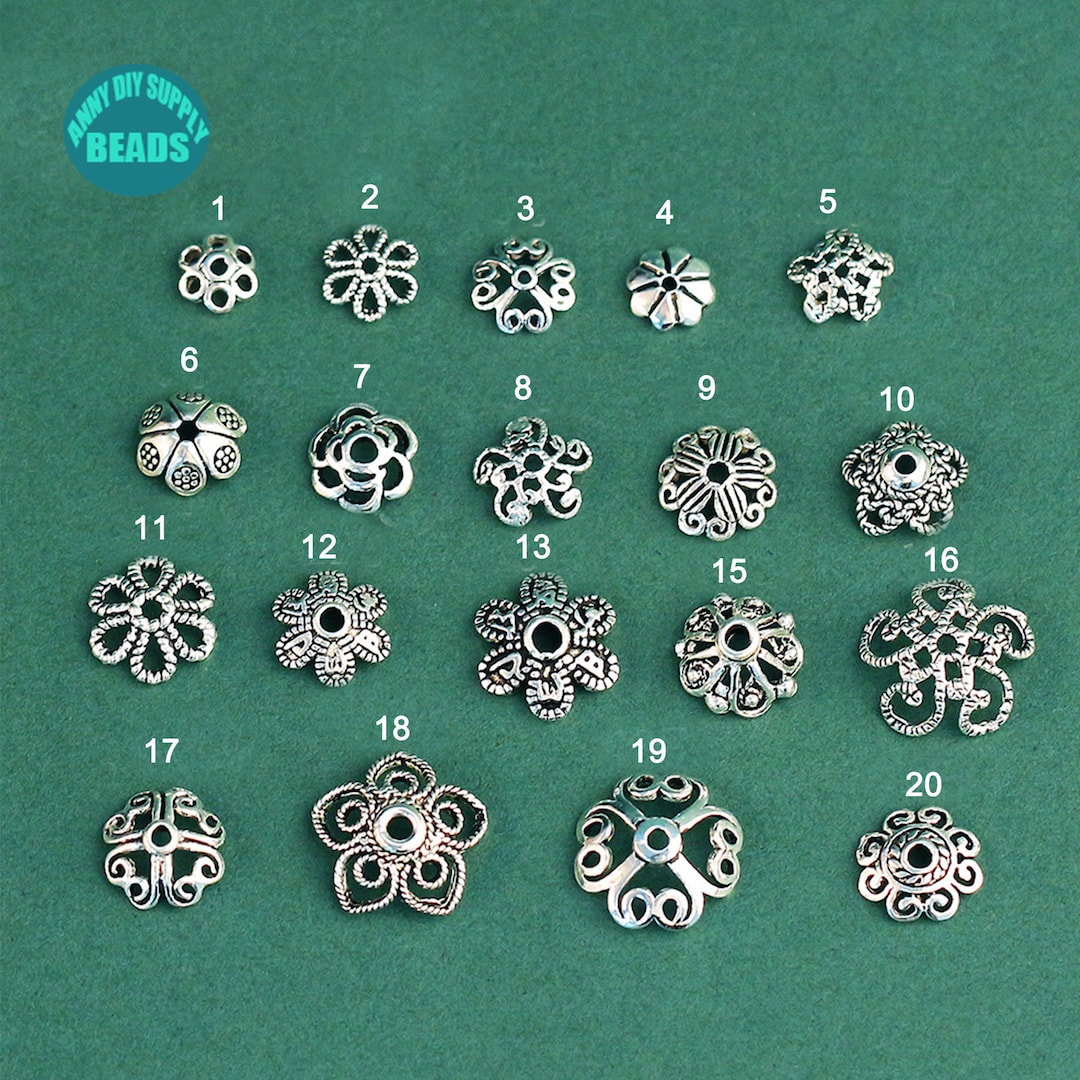 10PCS S925 Sterling Silver Bead Caps,5mm-11mm Bead Caps,antique Silver ...