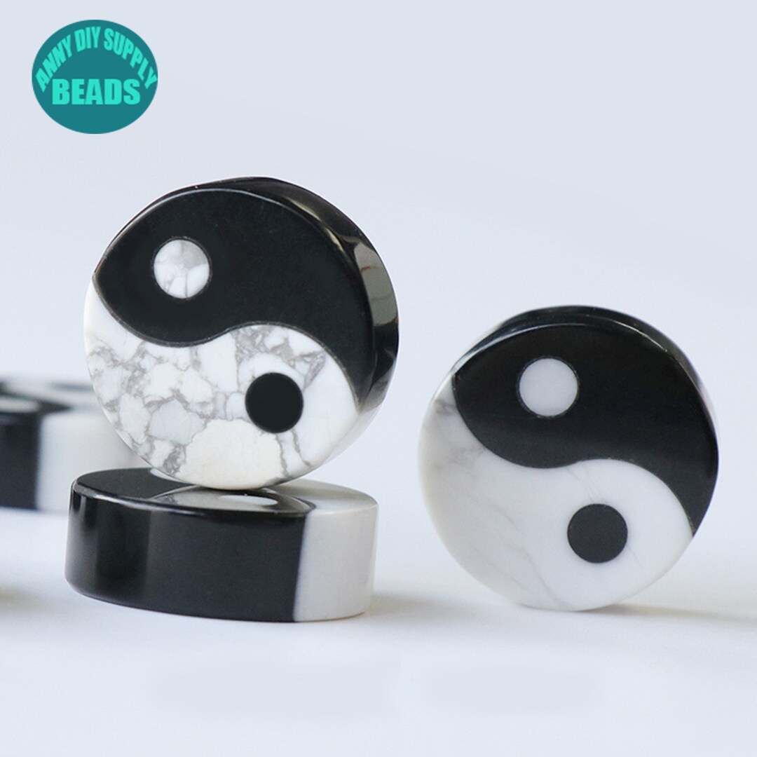 25mm Gemstone Yin Yang Charm,yin Yang Gemstone Decor,home Decor ...