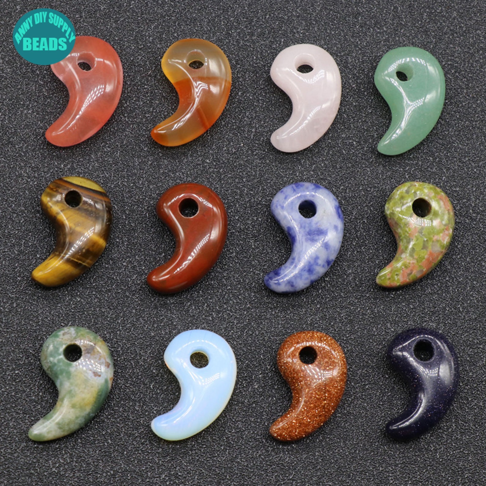 22x14mm Magatama Gemstone Pendant,comma Pendant,gemstone Necklace ...