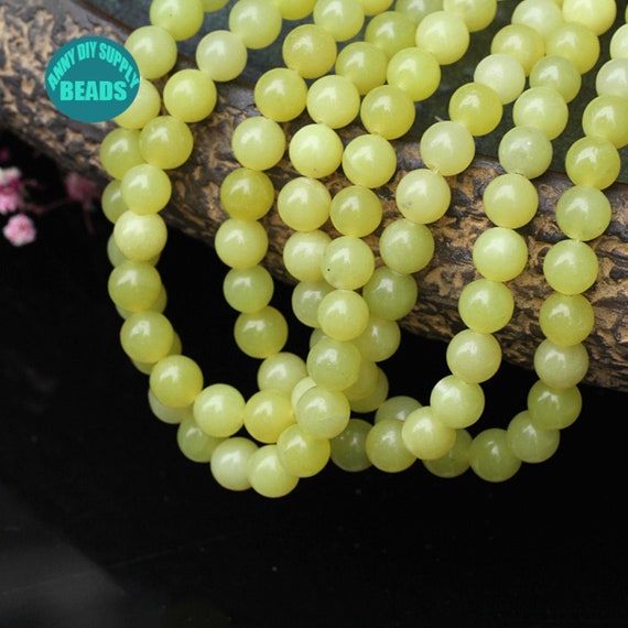 4/6/8/10/12mm Natural Lemon Stone Beadslemon Jade | Etsy
