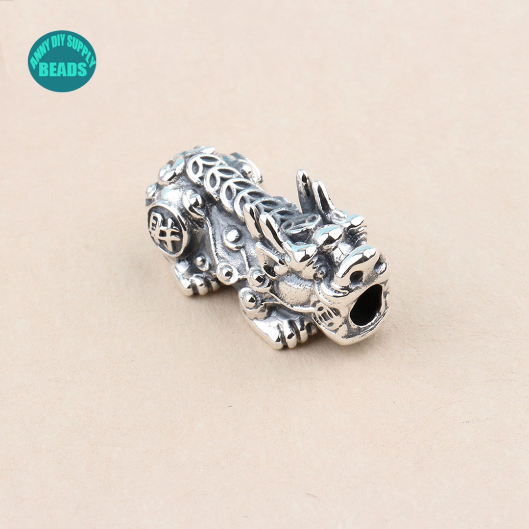 S925 Sterling Silver Pixiu Charms,pixiu Beads,mascot Beads,silver Beads ...