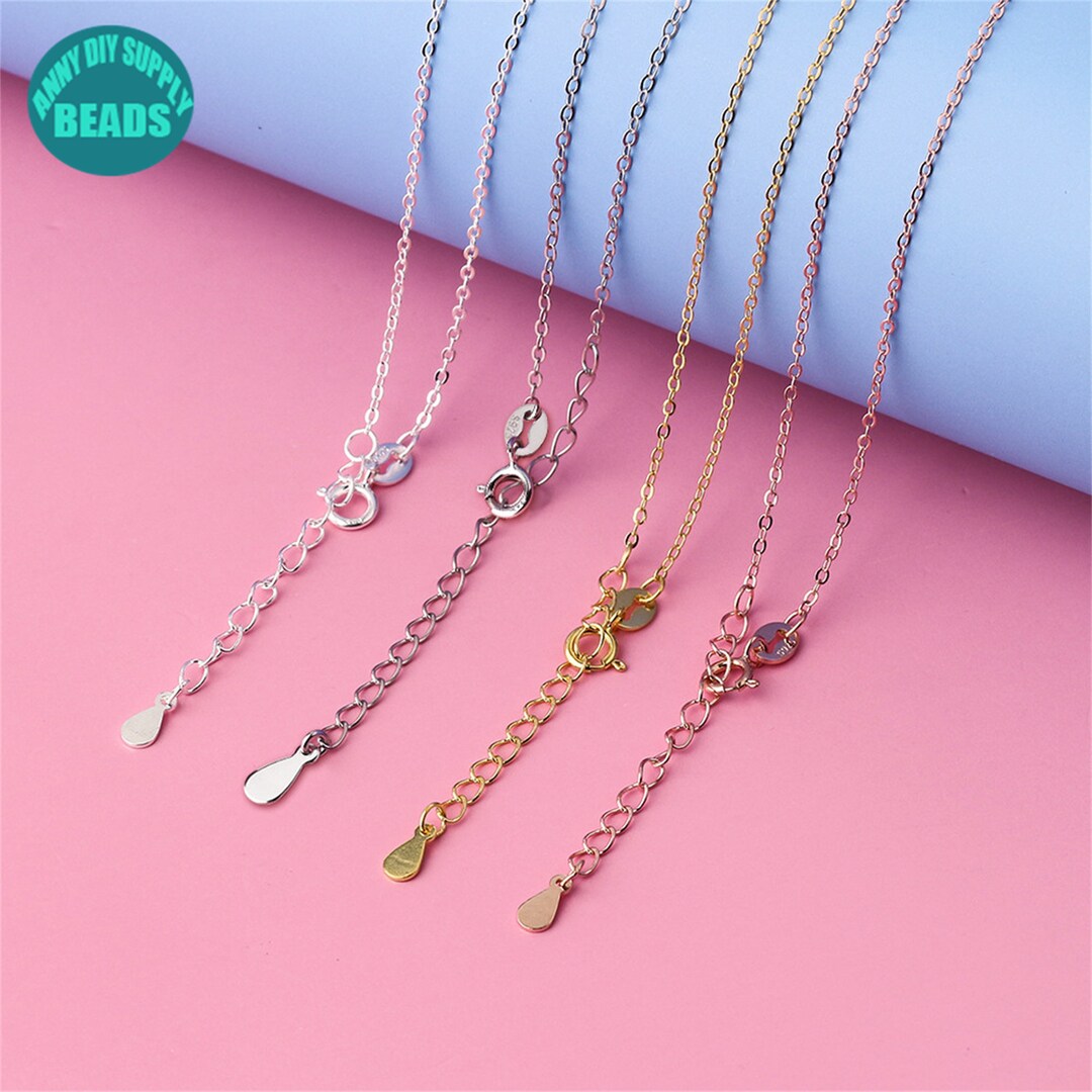 S925 Sterling Silver Necklace Chain,cable Chains,silver Necklace ...