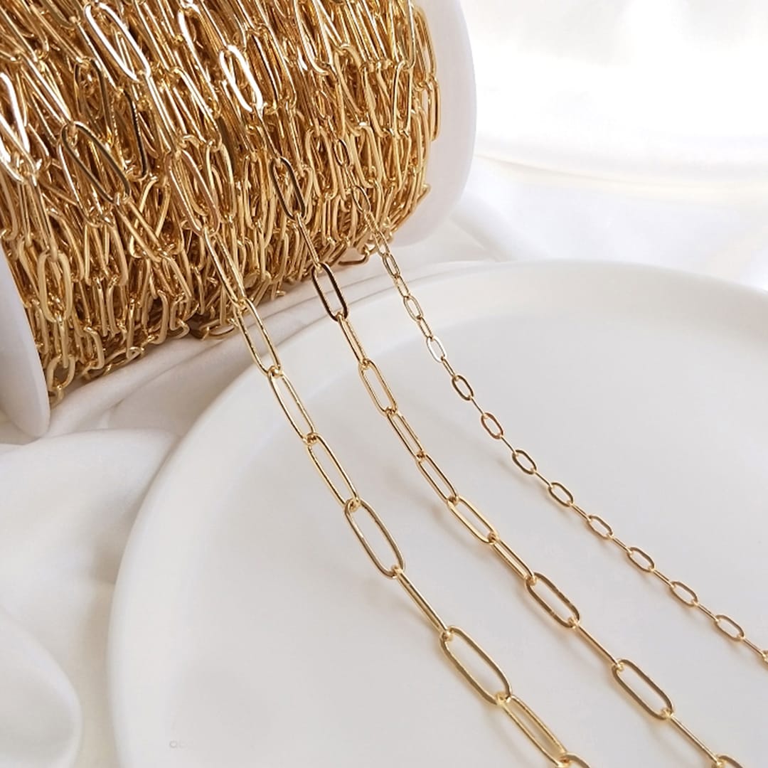 14K Gold Plating Chain,paperclip Chain,necklace Chain,cross Chain,o ...