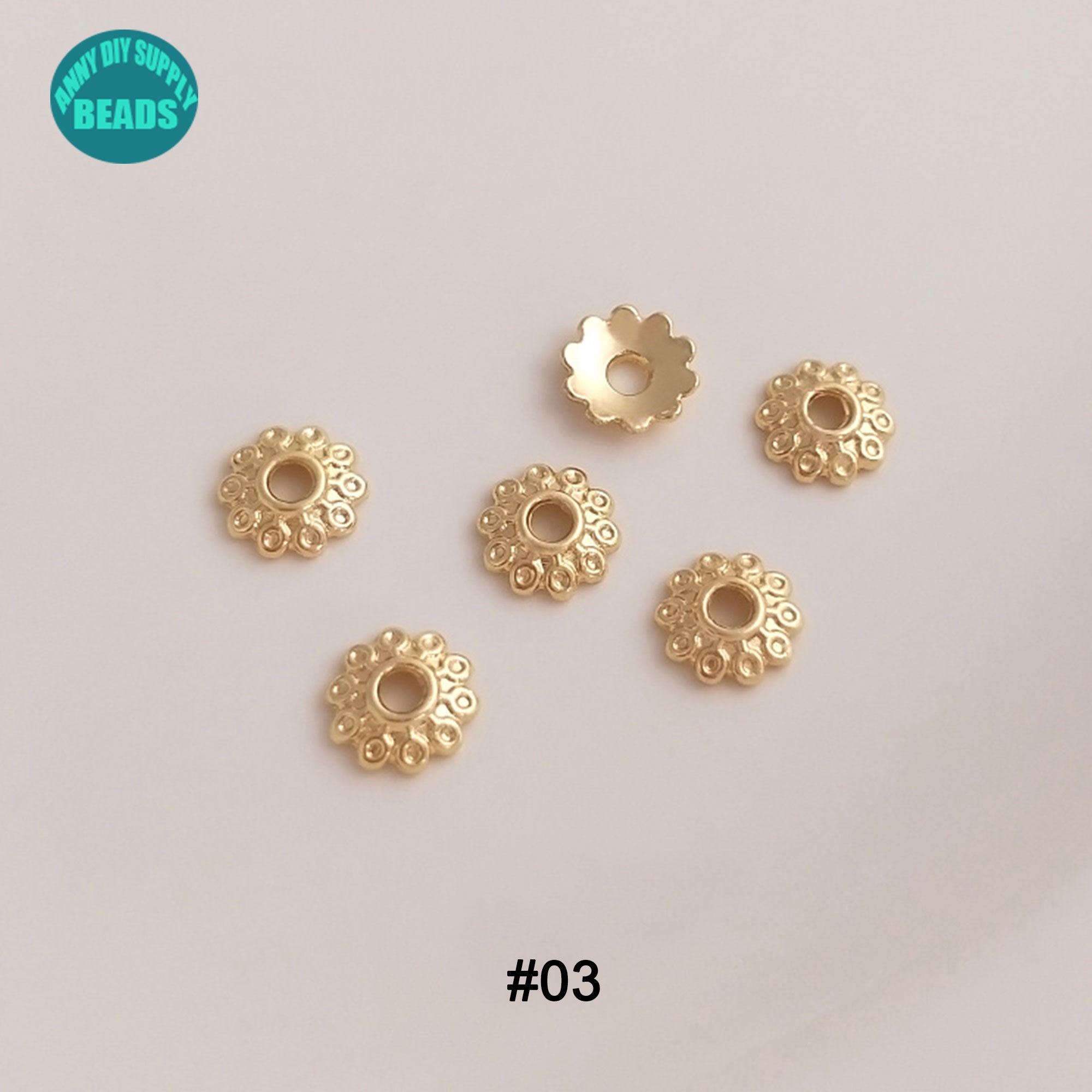 6/8mm 14K Real gold plated Brass Bead CapsGold Bead Caps | Etsy