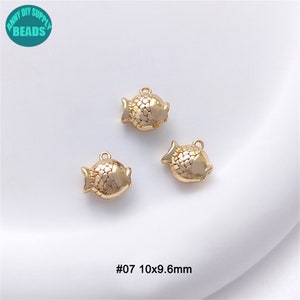 14k Gold Plated Ocean Charm Set,ocean Charms,jewelry Charms,sea Charms ...