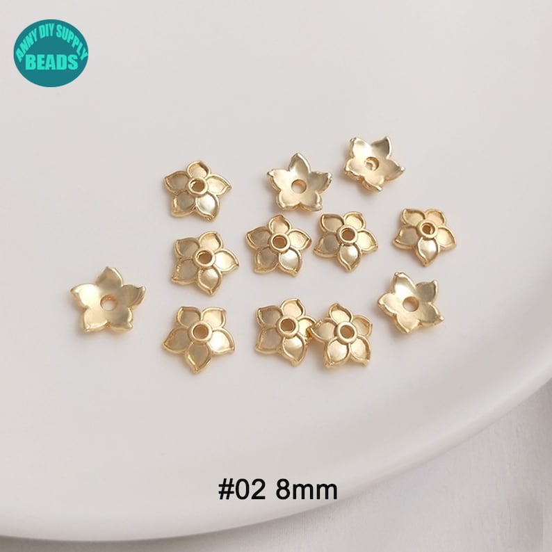 14K Real Gold Plated Brass Bead Caps,gold Bead Caps - Etsy