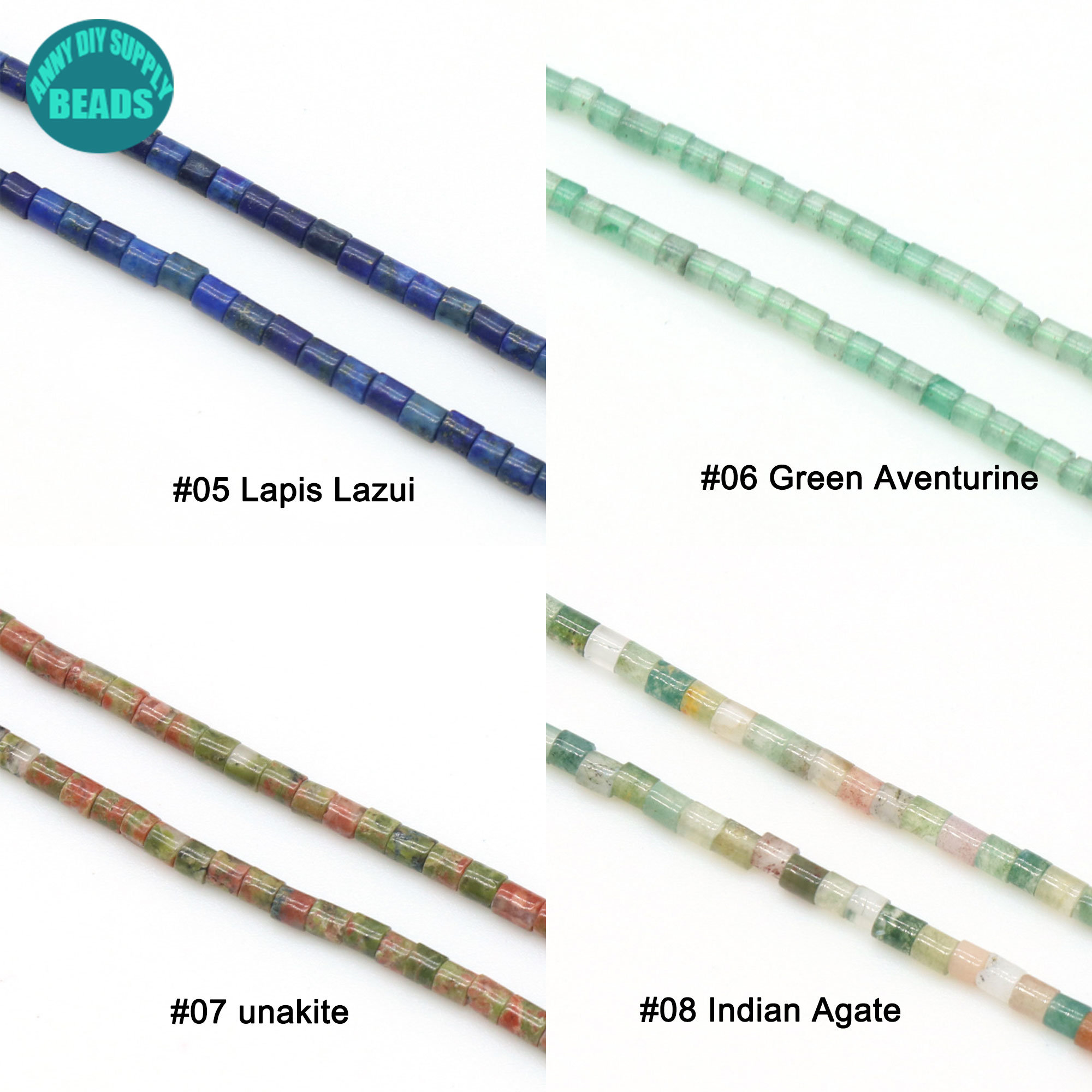 2x2mm Tiny Tube Beads,gemstone Tube Beads,full Strand 15inch - Etsy