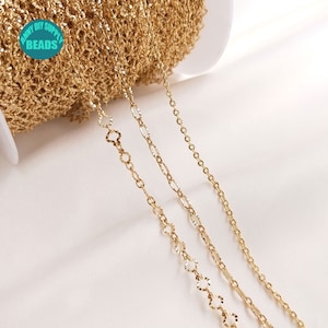 14K Gold Plating Chain,necklace Chain,14k Gold Plated Chain,cable Chain ...