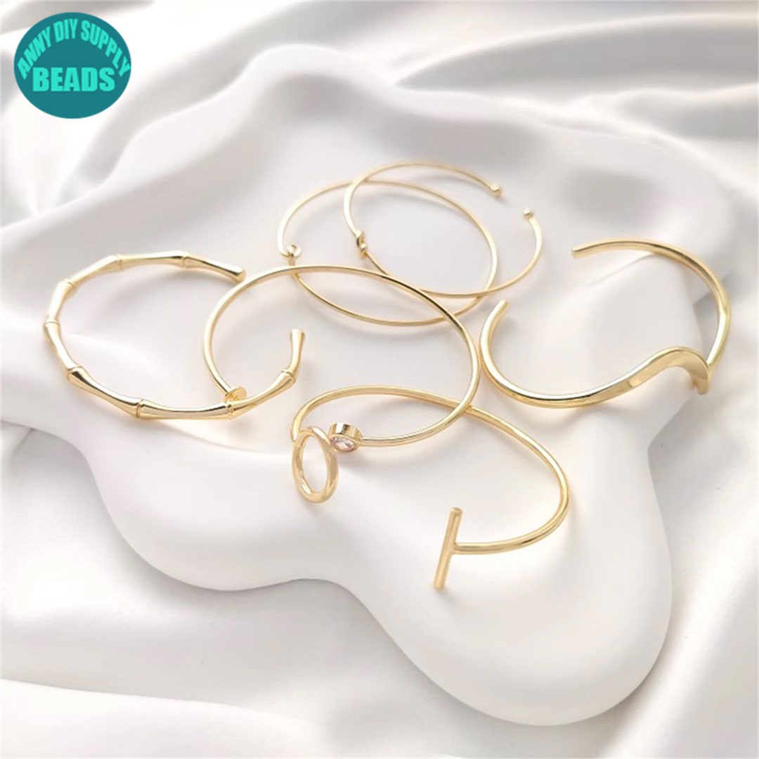 14K Real Gold Plated Bangle,minimalism Cuff Bangle,gold Plated Bracelet ...