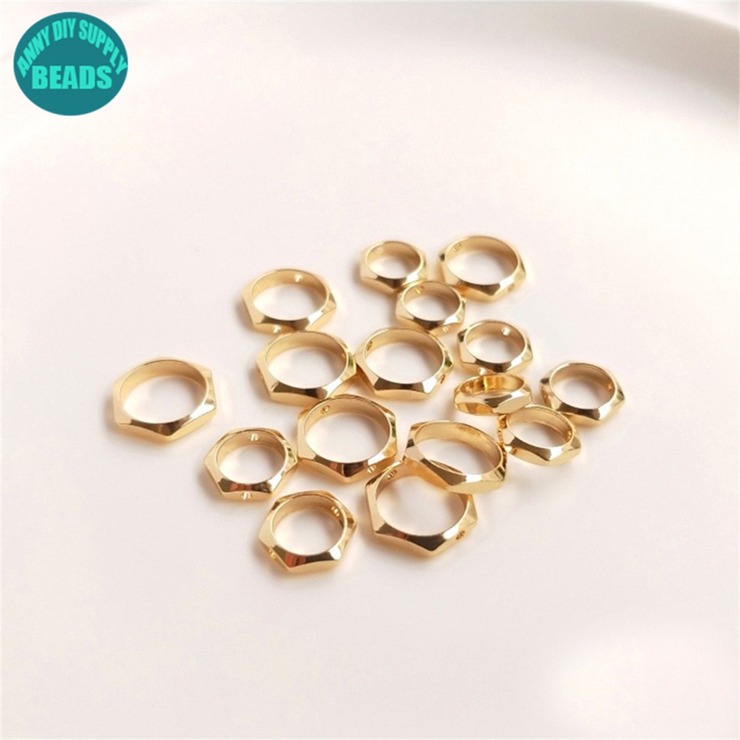 14K Gold Plated Bead Frame,hexagon Shape Bead Frame,small Frame,bead ...