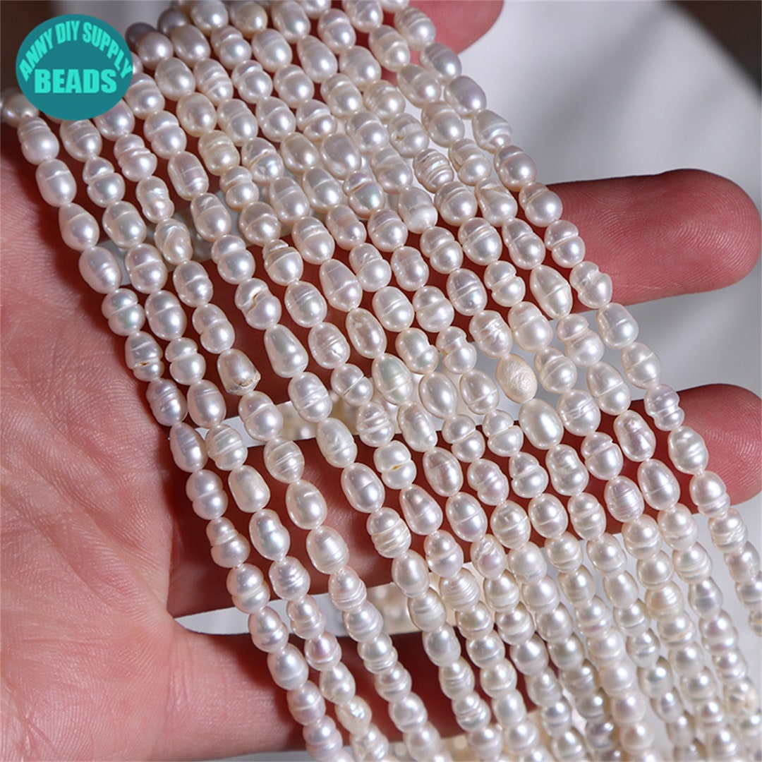 4mm Freshwater Pearl Beads,samll Size Rice Pearl Beads,circle Rice ...