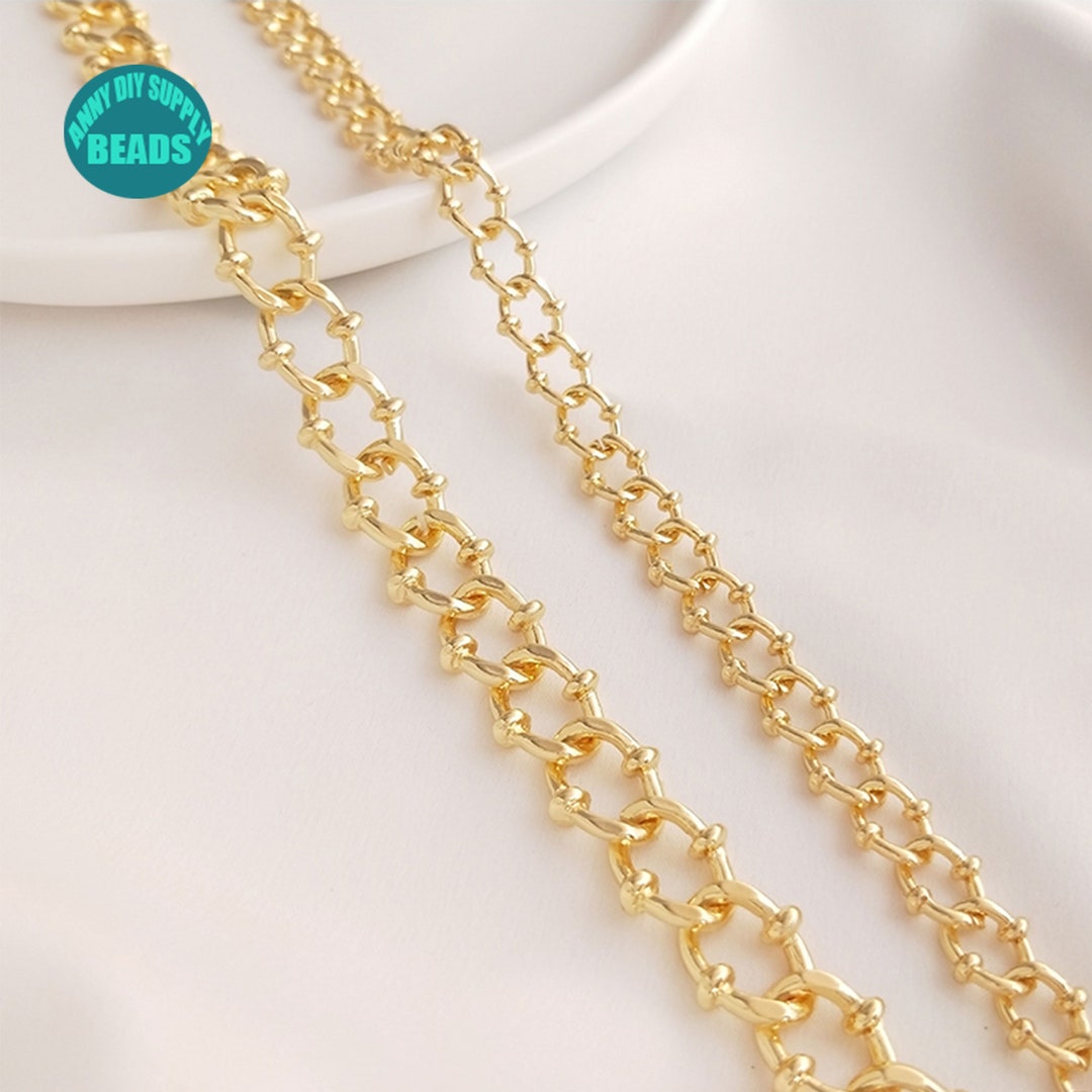 14K Real Gold Plating Chain,vintage Style Chain,necklace Chain,bracelet ...