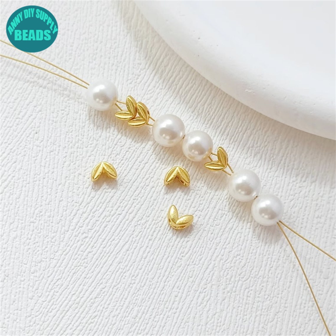 18k Matt Gold Plated Ear of Wheat Beads,bracelet Spacer Beads,metal ...