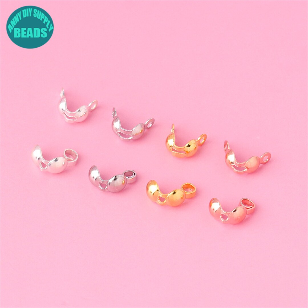 S925 Sterling Silver Crimp Ends Caps,silver Crimp Covers,cover Bead ...