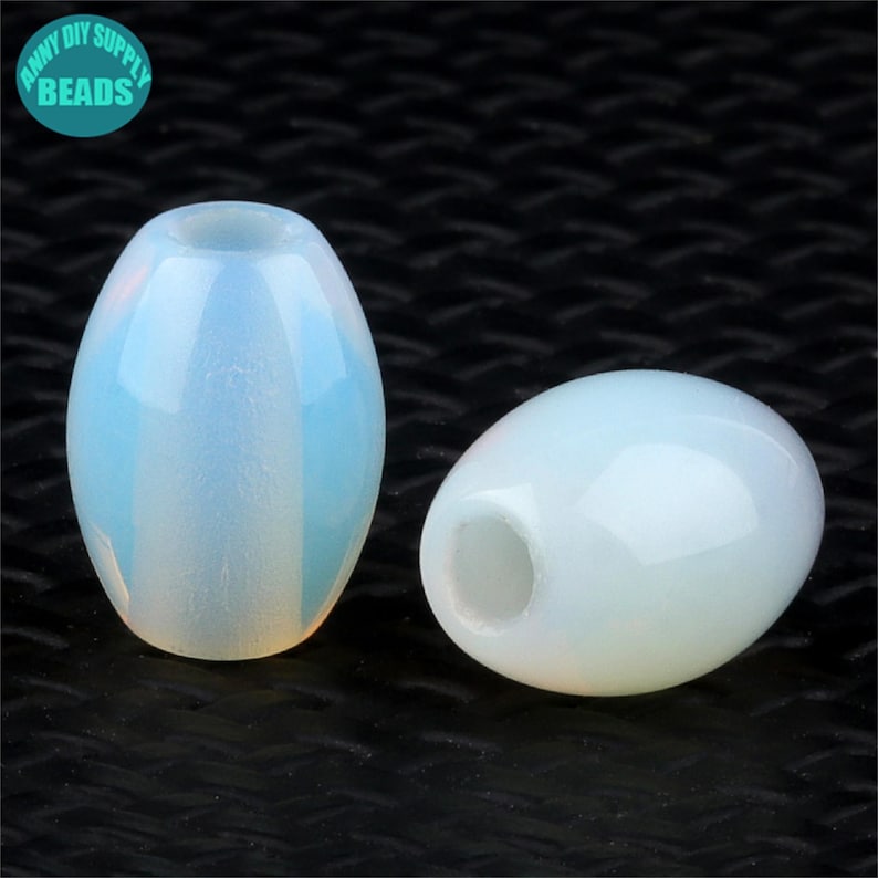 18x13mm Natural Stone Barrel Beads, 4mm Large Hole Mixed Gemstone Oval ...