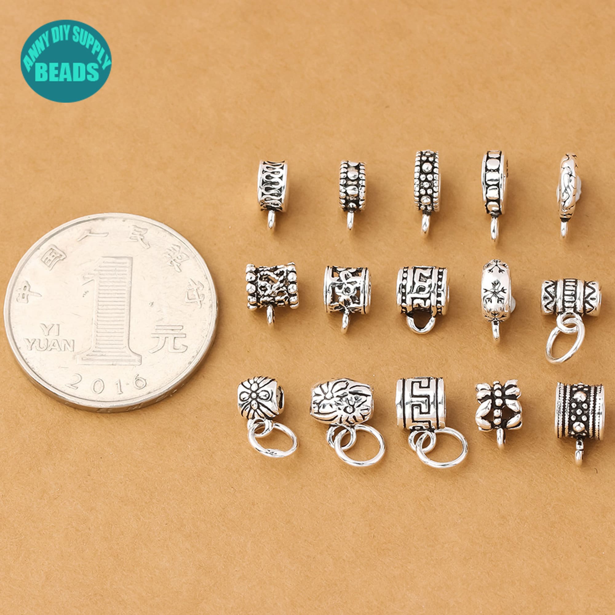 S925 Sterling Silver Bail Connector,bead Bails,silver Bead Bail,charm ...