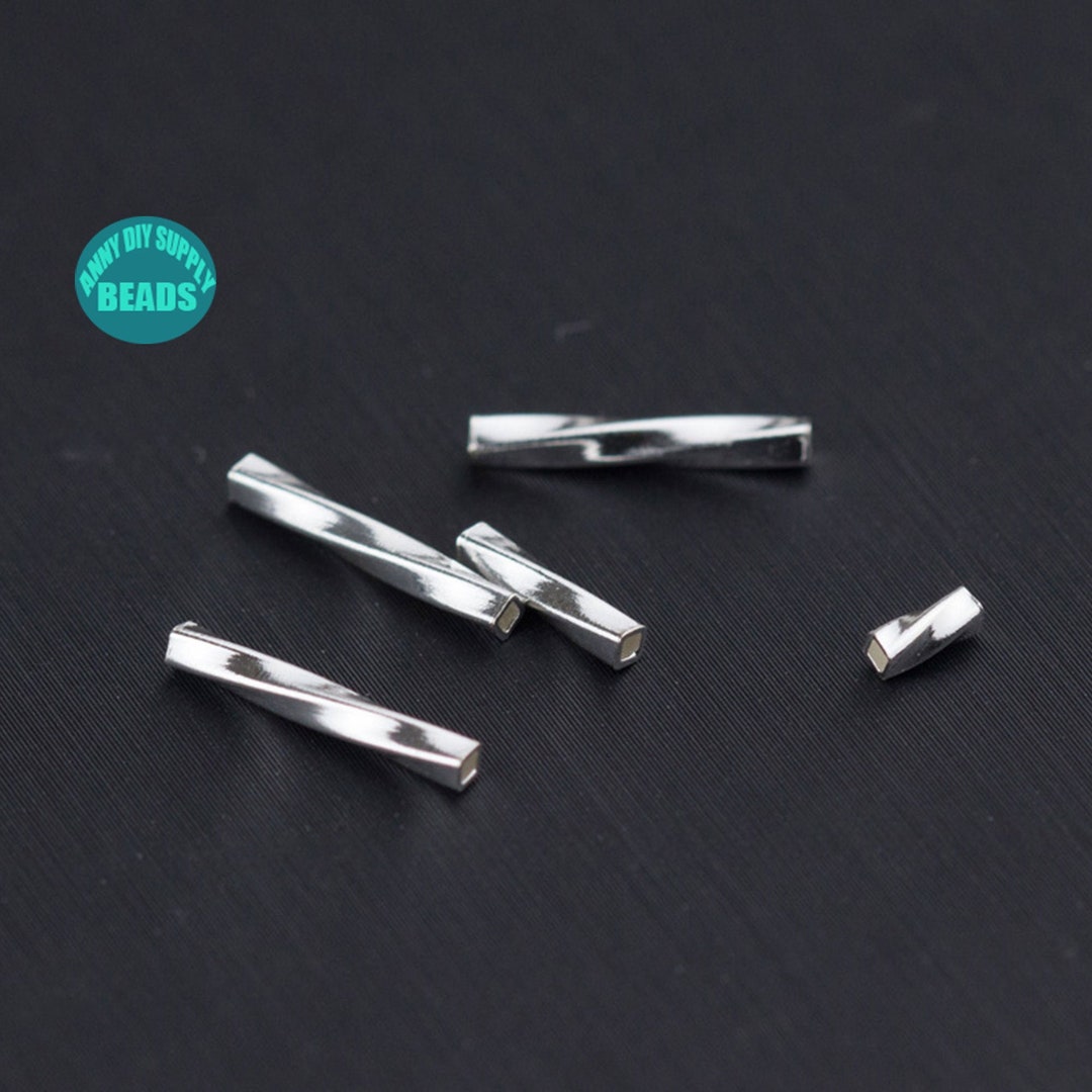 4/8/12mm S925 Sterling Silver Twisted Cubic Tube Beads,silver Tube ...