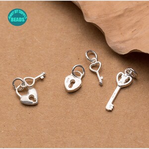 S925 Sterling Silver Charms,antique Silver Key Charms,bracelet Spacer ...