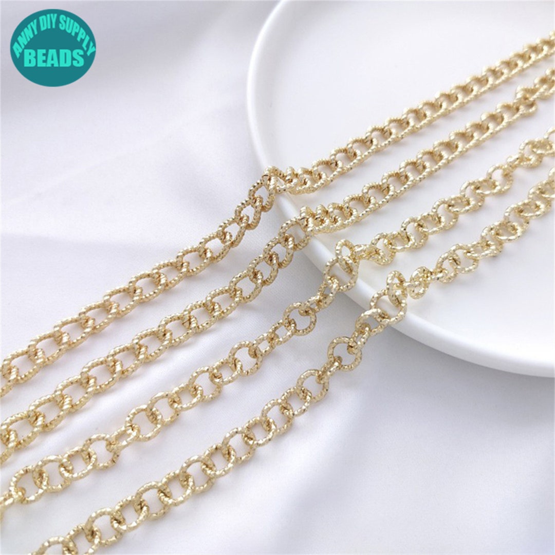 14K Real Gold Plated Brass Chain,necklace Chain,o Shape Chain,bracelet ...