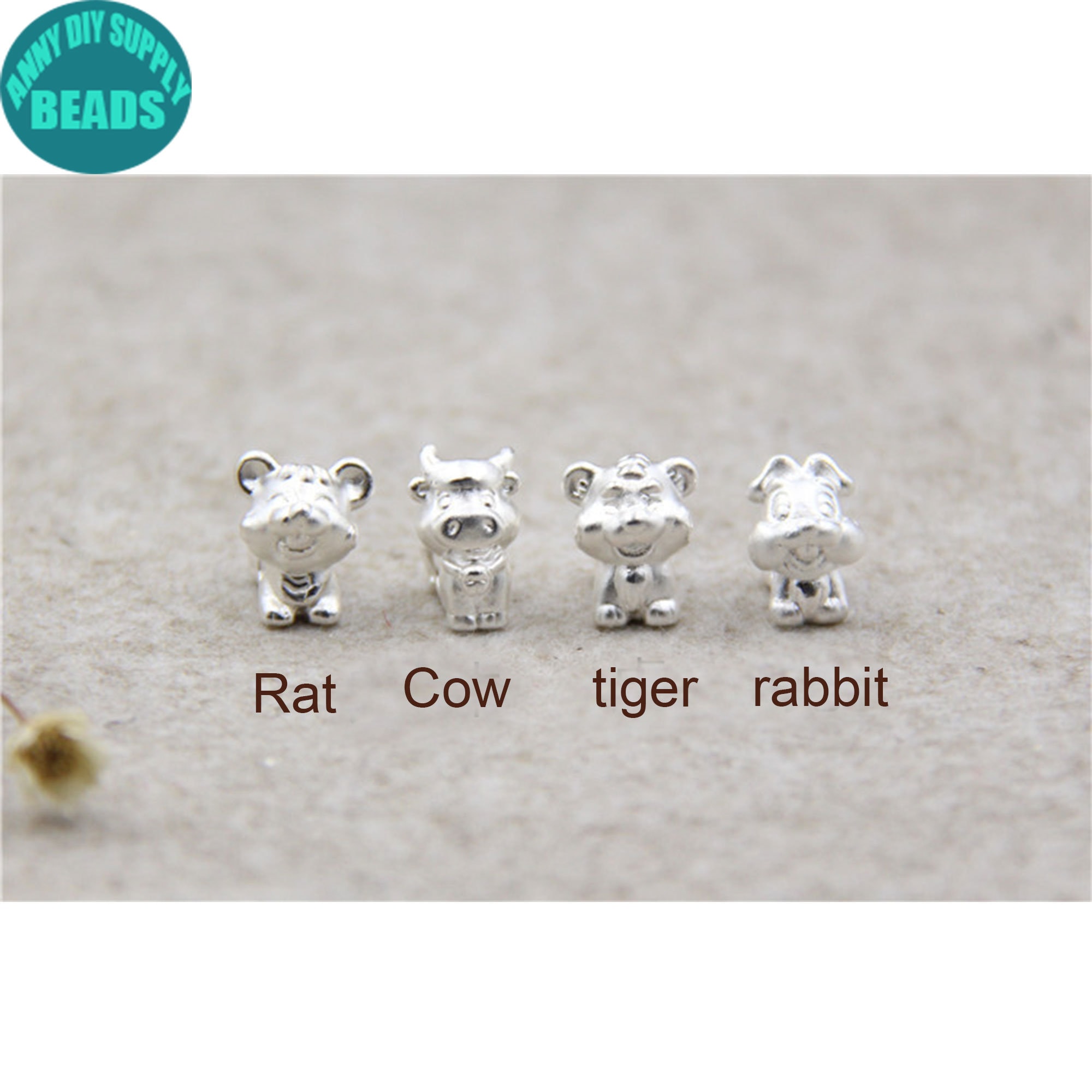 S925 Sterling Silver Chinese Zodiac Beadsbead Spacertwelve - Etsy