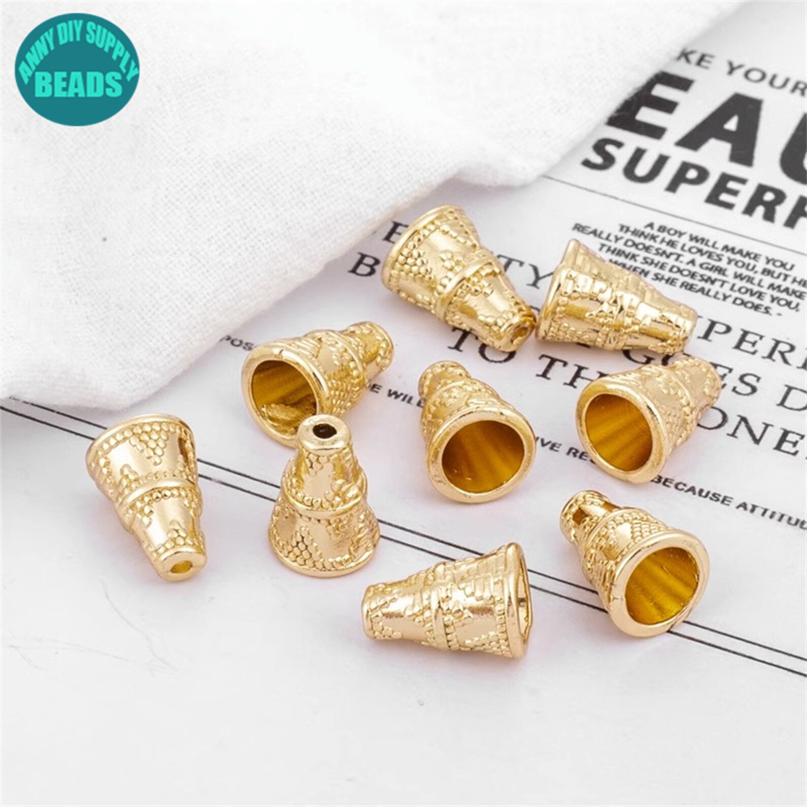 9x12mm 14K Gold Plated Flower Bead Caps,tassel Caps,jewelry Making ...
