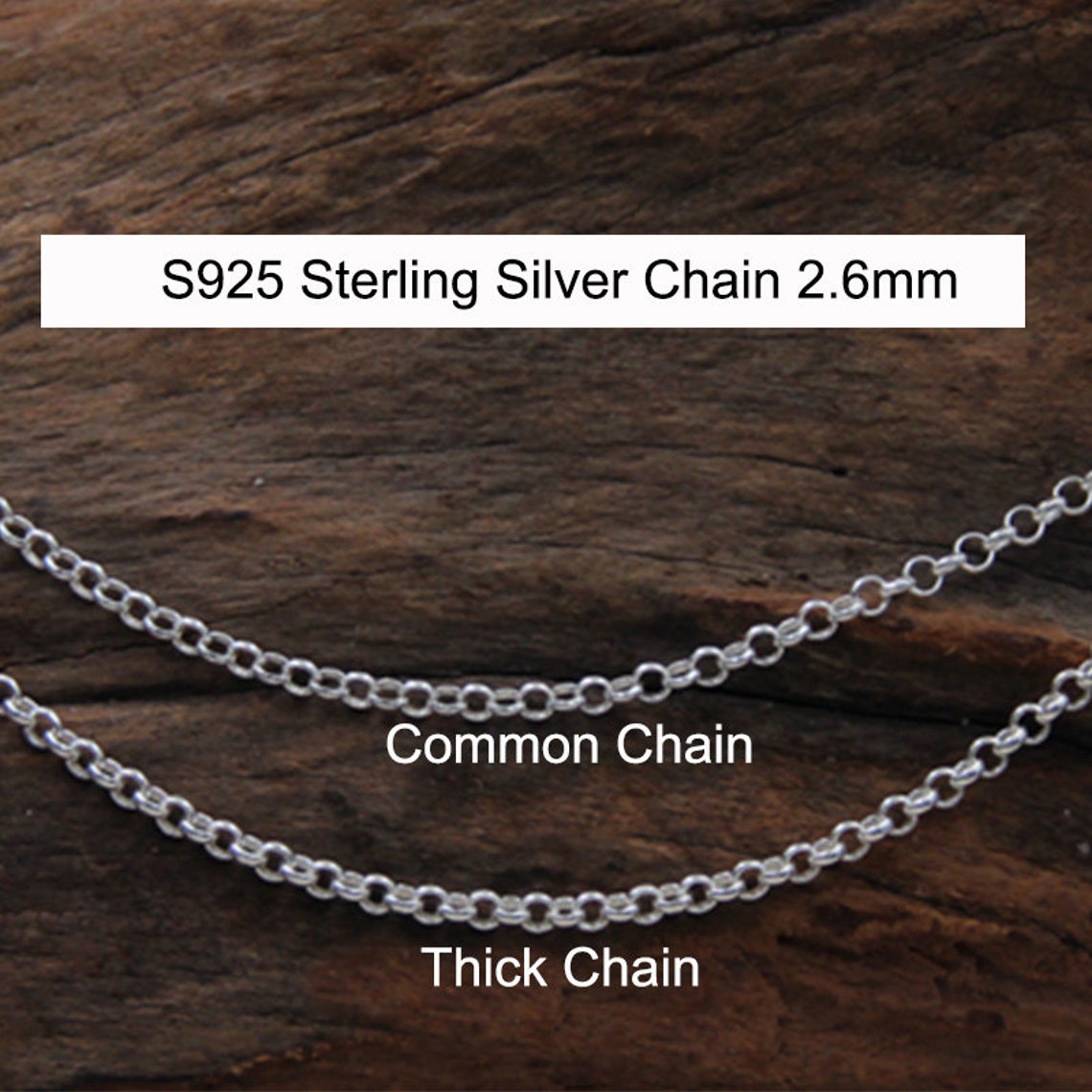 3.2ft 2.6mm S925 Sterling Silver ChainNecklace ChainSterling | Etsy
