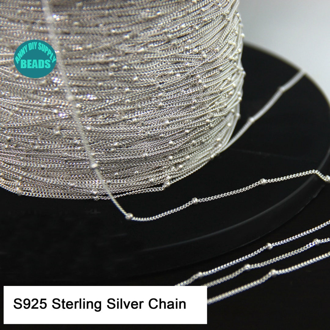 1.0mm S925 Sterling Silver Chian With Ball,silver Chian Necklace,silver ...