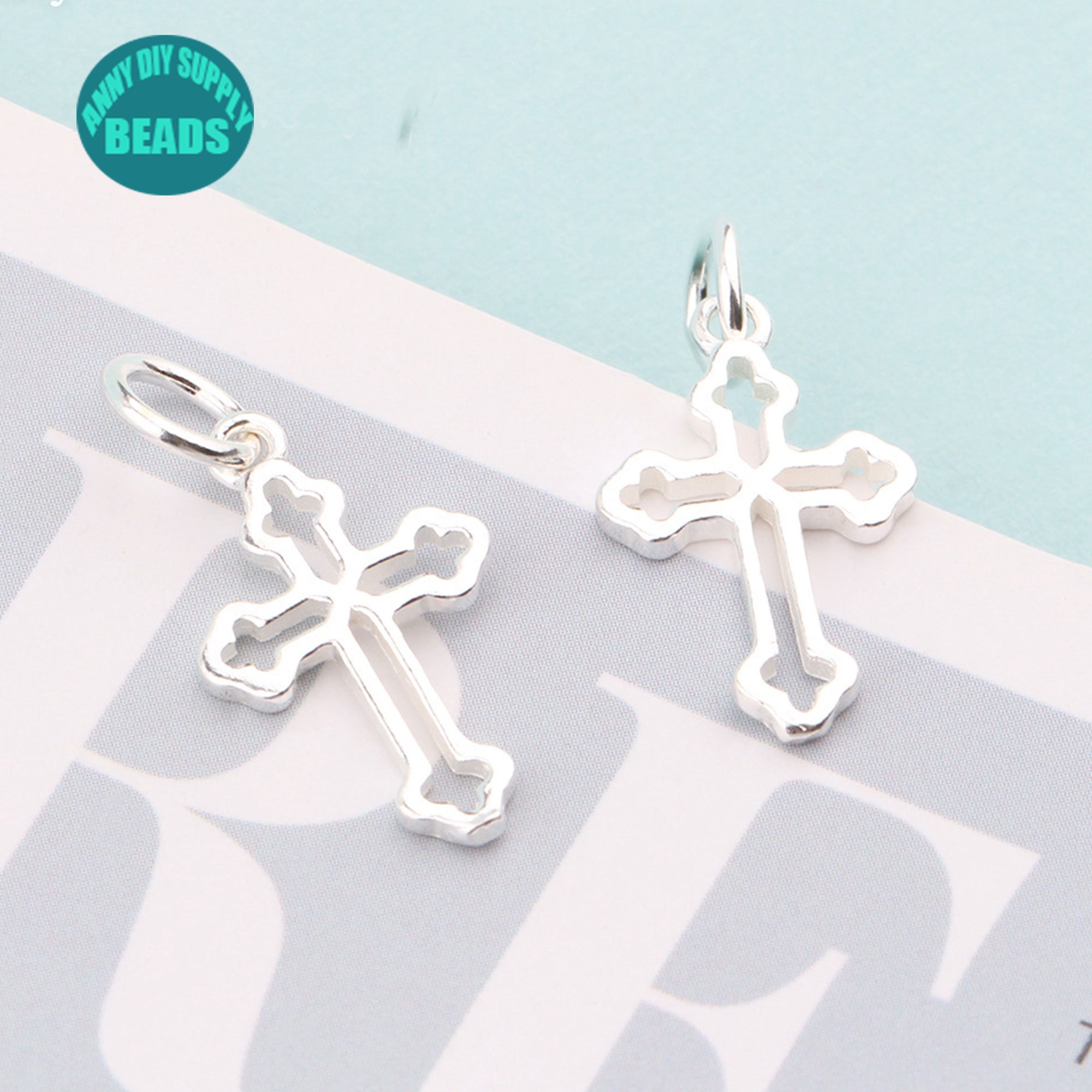 S925 Sterling Silver Cross Charmtiny Charmsmall | Etsy