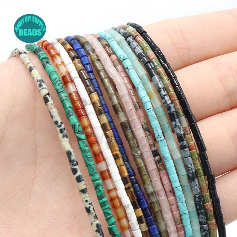 2x2mm Tiny Tube Beads,gemstone Tube Beads,full Strand 15inch - Etsy