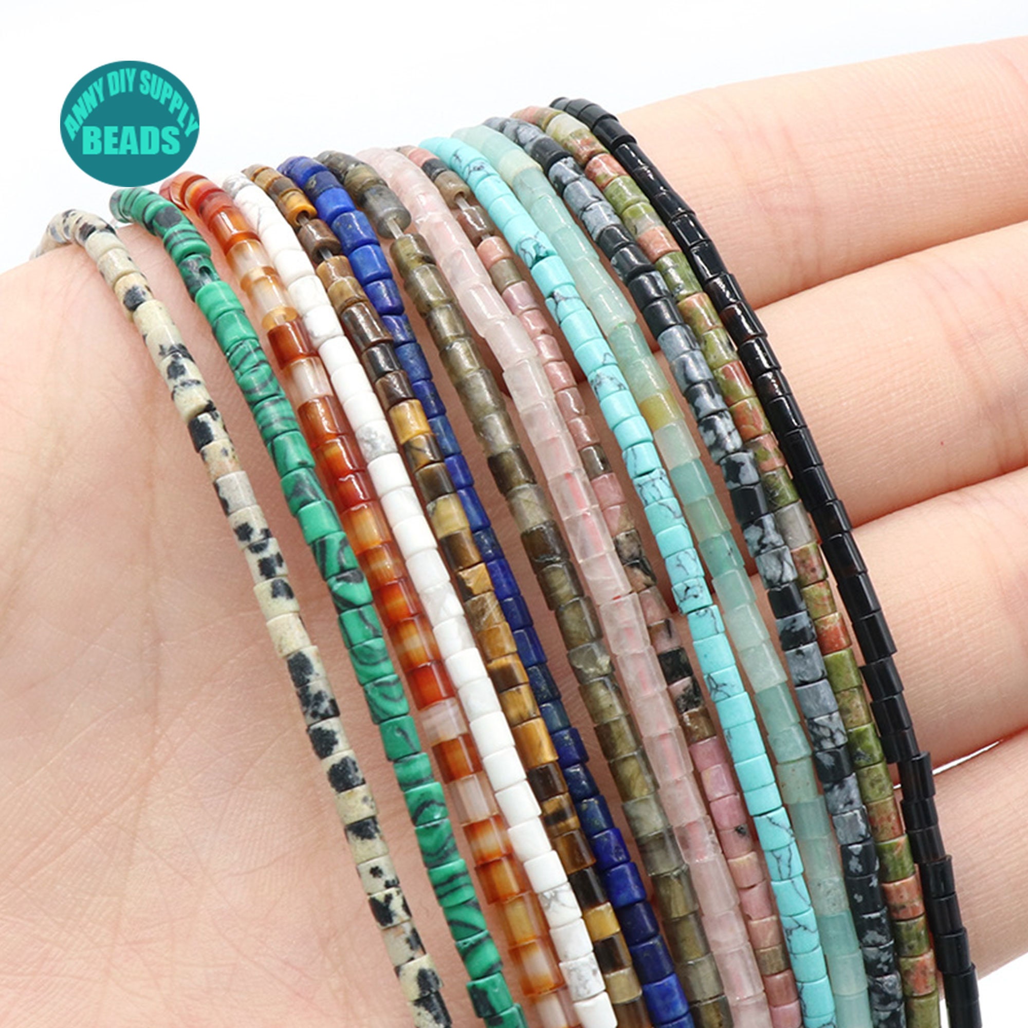 2x2mm Tiny Tube Beads,gemstone Tube Beads,full Strand 15inch - Etsy