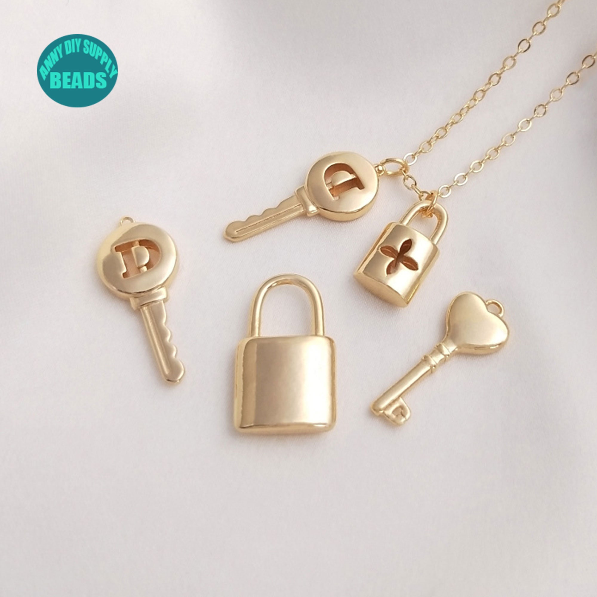 1/10/20PCS 14K Real Gold Plated Lock Pendantnecklace | Etsy