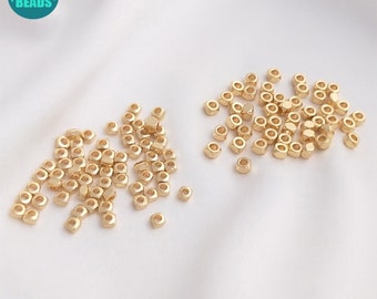 14K Real Gold Plated Tiny Faceted Cubic Beads,tiny Gold Beads,gold ...