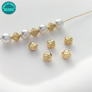 14k Gold Plated Garland Twisted UFO Spacer Beads,earring Pendant,gold Plated Beads,skirt Wave ...