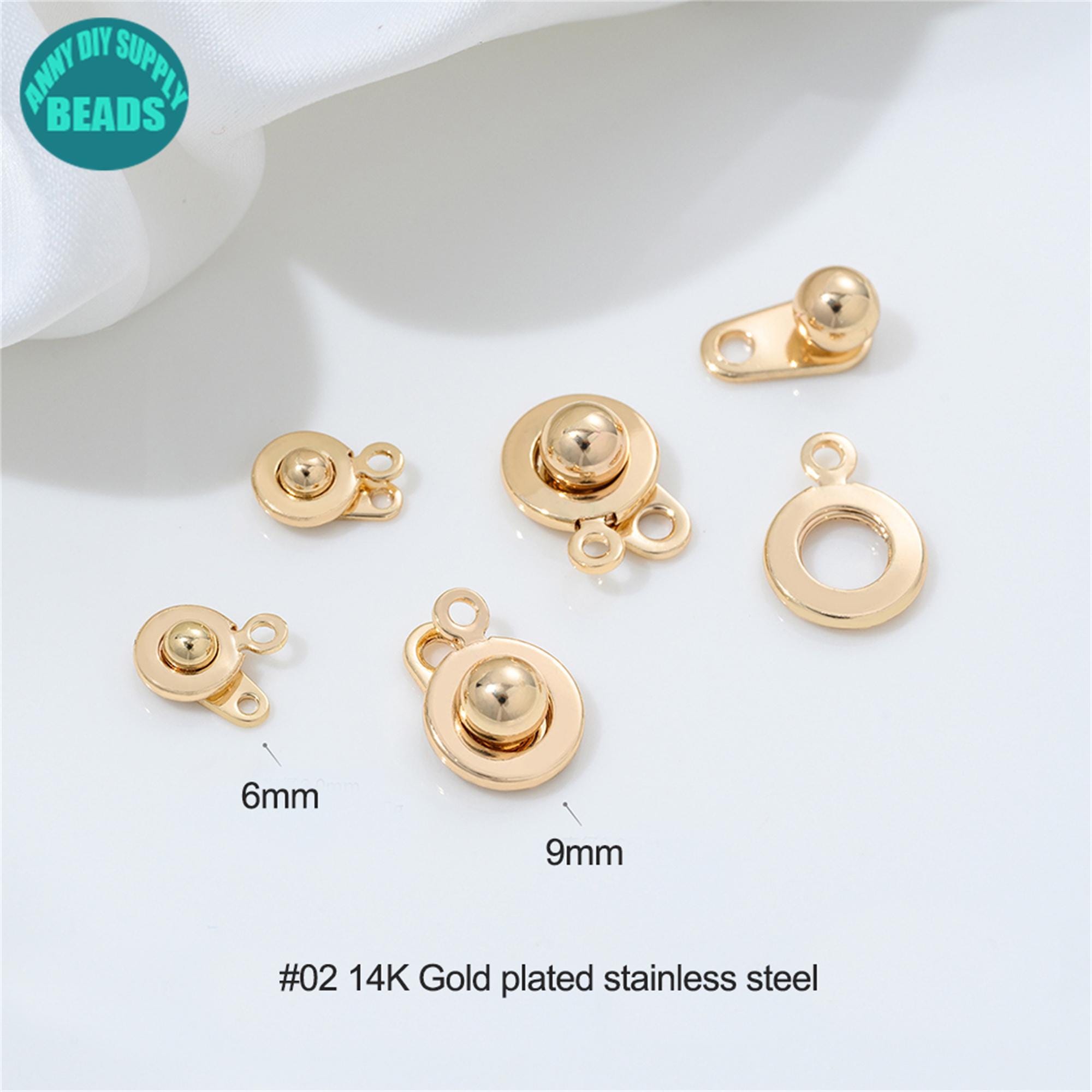 Stainless Steel Circle Button Clasp for Necklace Making,diy Jewelry ...
