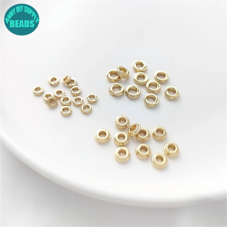 14k Gold Plated Brass Twisted Wire Ring Spacers,tiny Spacers,bracelet ...