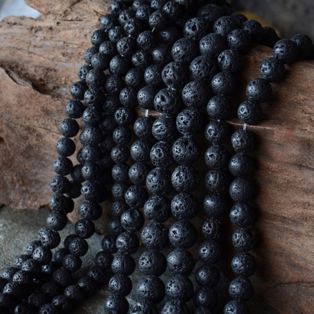 4mm-14mm Natural Black Lava Beads,volcano Beads,black Beads,wholesale ...