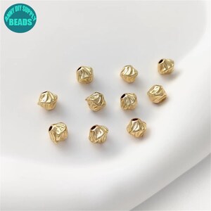 14k Gold Plated Garland Twisted UFO Spacer Beads,earring Pendant,gold Plated Beads,skirt Wave ...