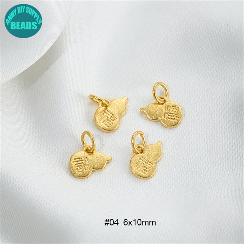 18K Real Matt Gold Plated Brass Pendant,bracelet Pendant,chinese Style ...